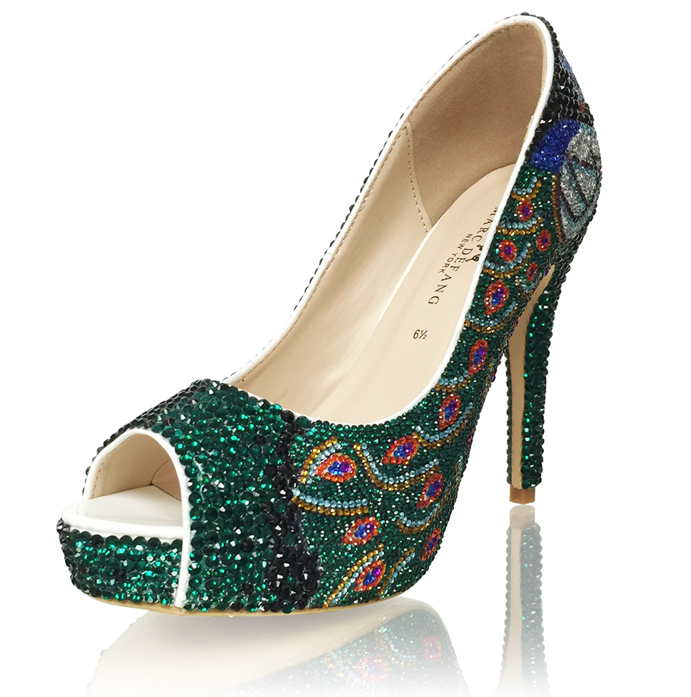 Marc Defang Exclusive Luxury Peacock Bridal Heels