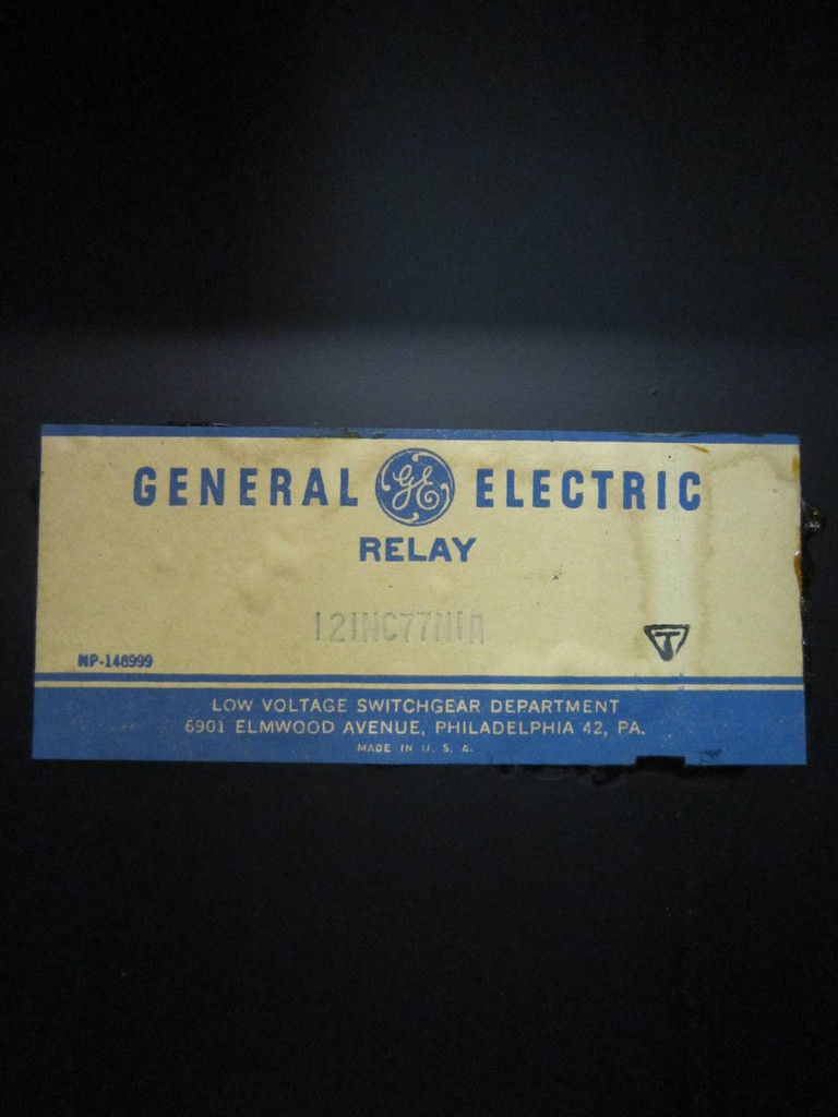 General Electric 12INC77N1A Negative Sequence Overcurrent Relay INC GE ...