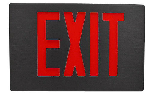 Black LED Exit Sign with Battery Backup