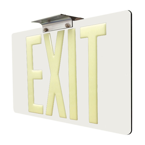 75' Photoluminescent Exit Sign with White Background
