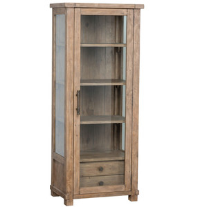 Farmhouse Rustic Reclaimed Wood Curio Cabinet with Doors | Zin Home