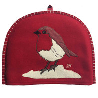 Hand embroidered tea cosies. Designer tea cosy