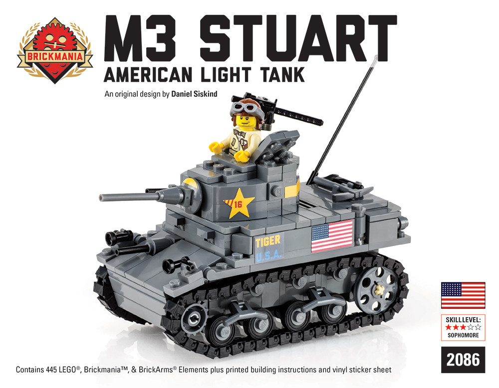 M3A1 Stuart Light Tank - Brickmania Toys