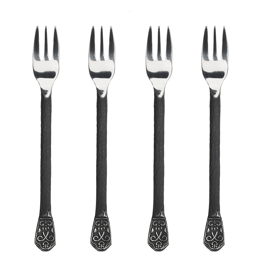 Avalon Cocktail Forks, 4 Piece Set, Stainless Steel Handmade Flatware ...