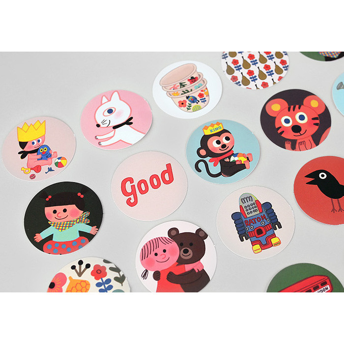 Nacoo Child circle sticker set with tin case - fallindesign