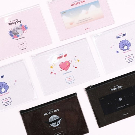 Iconic Split translucent pocket zip lock pouch set - fallindesign