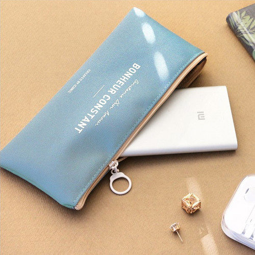 Iconic Basic coated cotton zipper pen pencil case - fallindesign