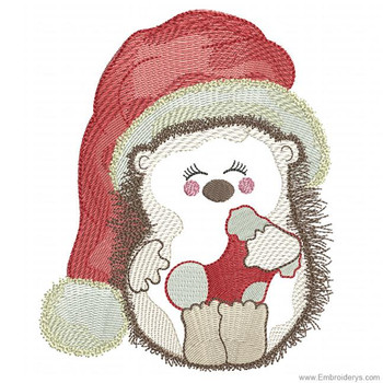 Baby Hedgehog - Machine Embroidery Designs - Tattered Stitch Embroideries
