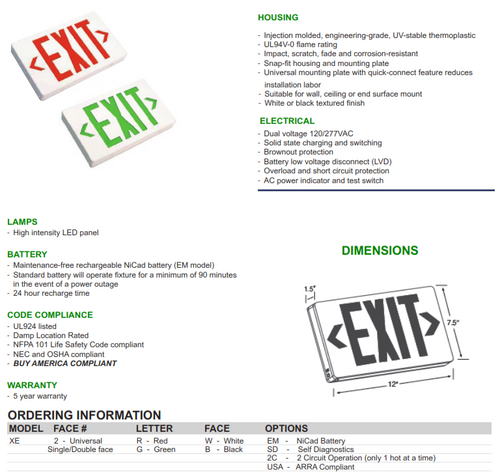 Thermoplastic Standard Exit Sign - Lighting Supply Outlet