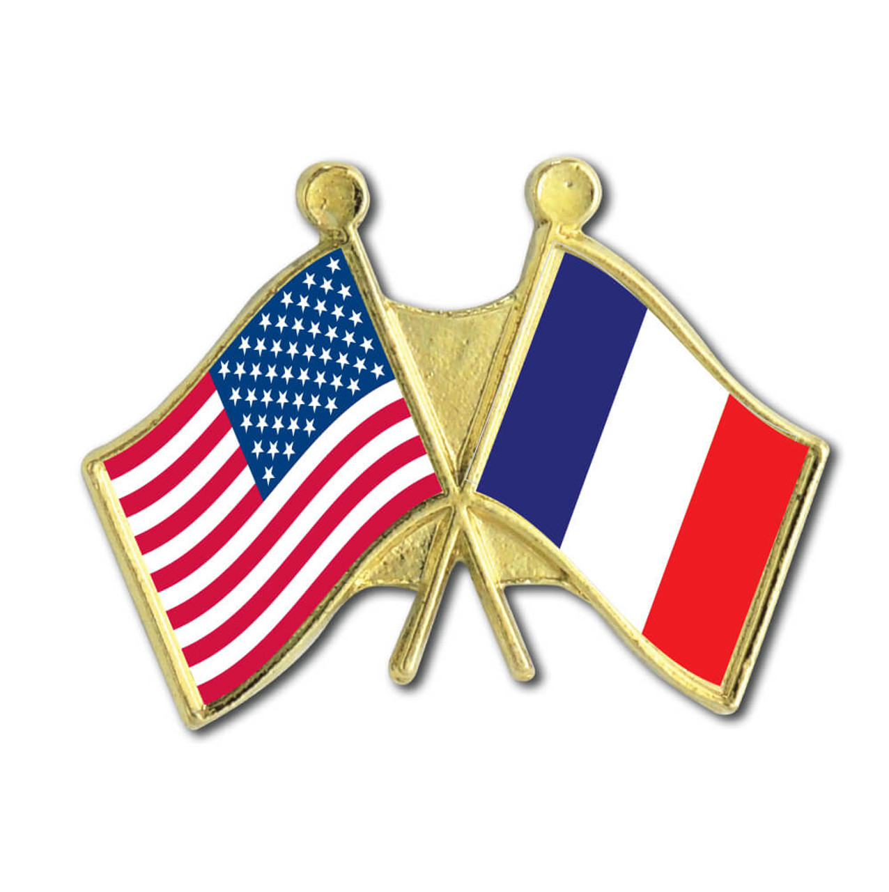 US France Crossed Flags Pin - StockPins.com US France Crossed Flags Pin - StockPins.com