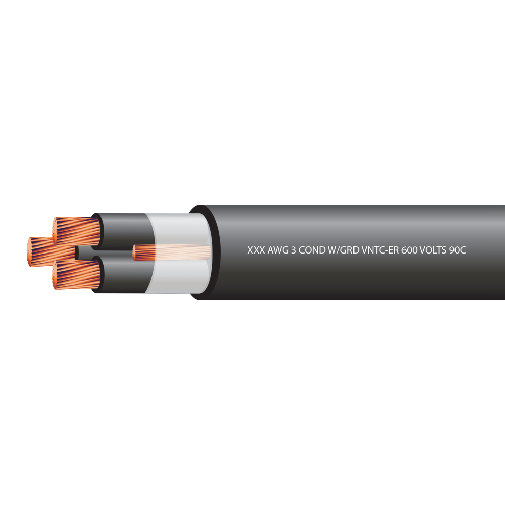 4 0 AWG 3 Conductor With Ground VNTC 600 Volts Electrical Wire 4 0 AWG 3 Conductor With Ground VNTC 600 Volts Electrical Wire