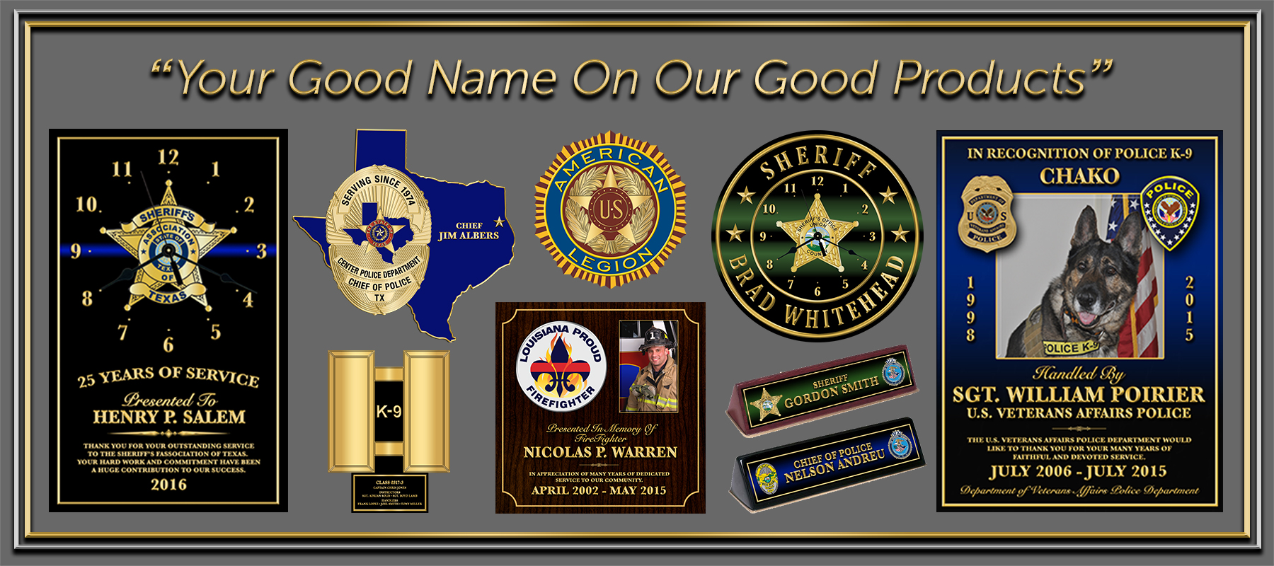 Custom Wall Plaques for Law Enforcement, Fire Rescue, Military ...