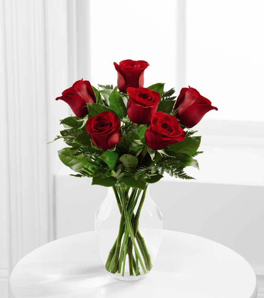 6 Red Rose Bouquet - Georgetown Flowers & Gifts