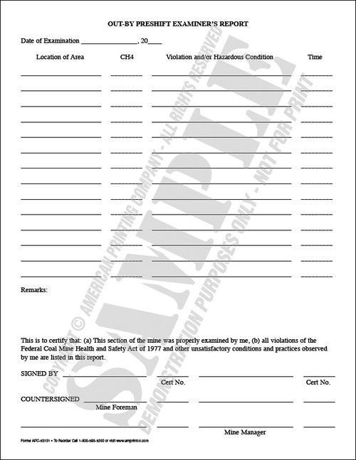 APC 20087843: Out-by Pre-shift Inspection Report - APC Solutions ... APC 20087843: Out-by Pre-shift Inspection Report - APC Solutions ...