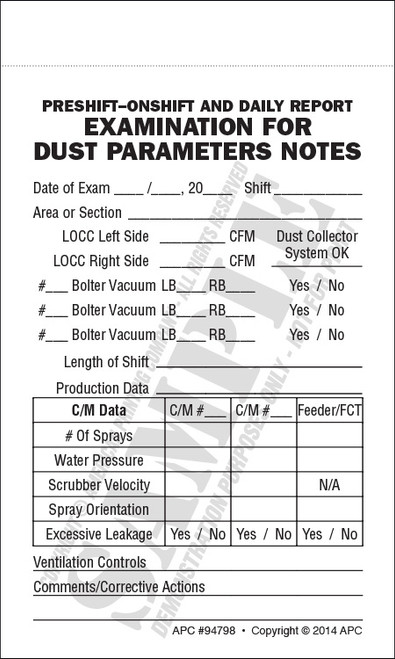 Mine Safety Books | Inspection Reports | Equipment Checklists ...