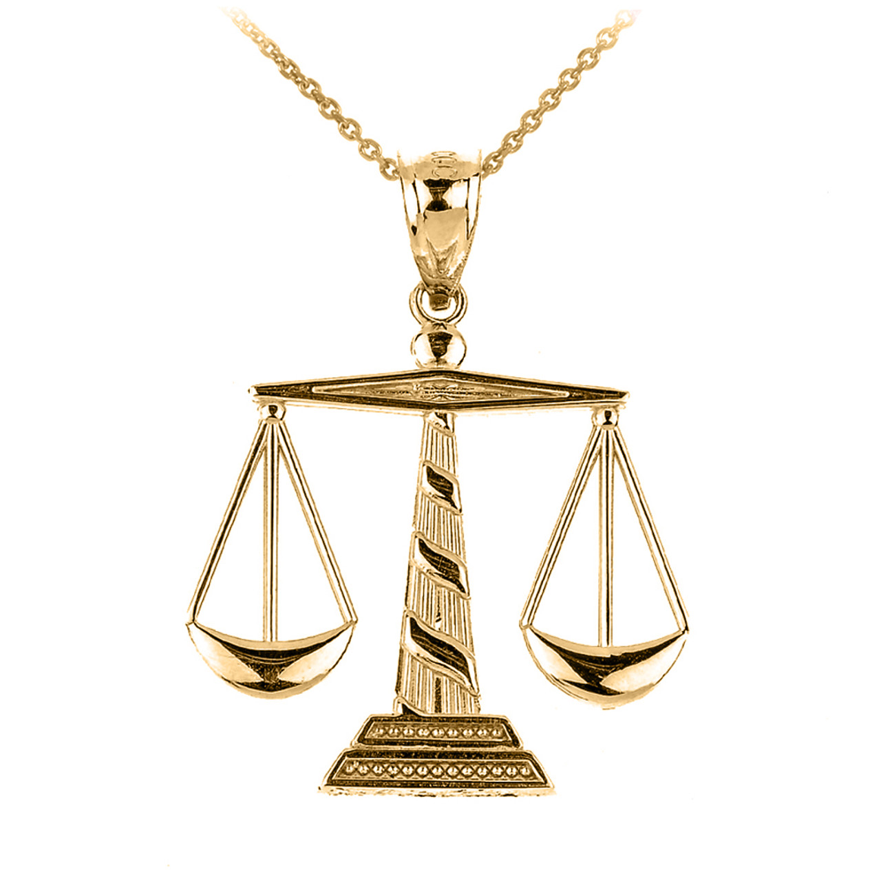 Yellow Gold Scales Of Justice Pendant Necklace Gold Scales Of Justice