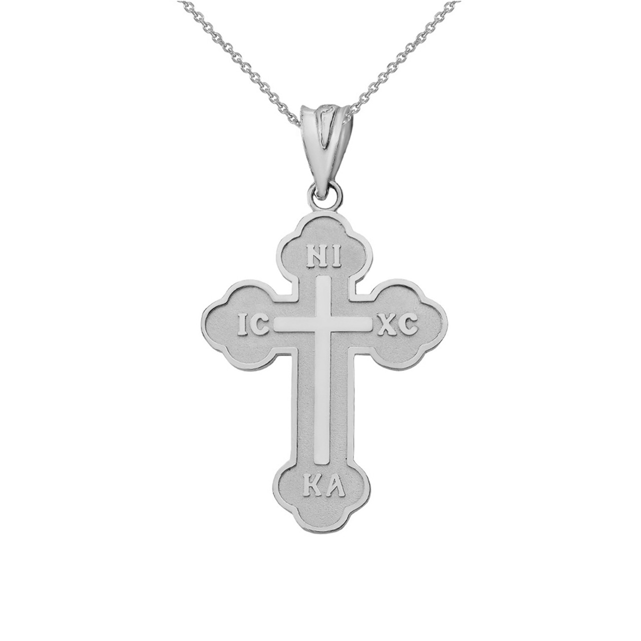 Sterling Silver Saint Nicholas Greek Orthodox IC XC NIKA Cross Pendant ...