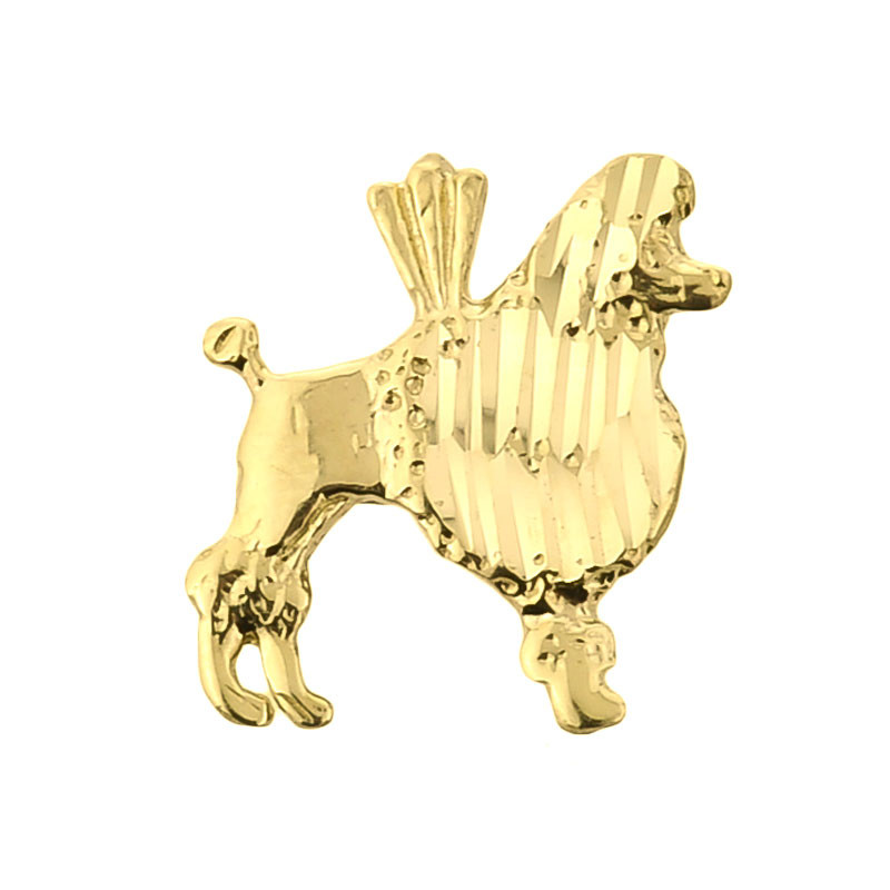 Gold Diamond Cut Poodle Pendant