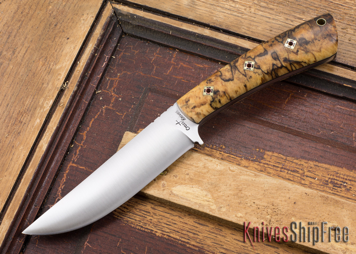 Cross Knives: All Round Hunter Knife - Stabilized Spalted Maple - Black ...