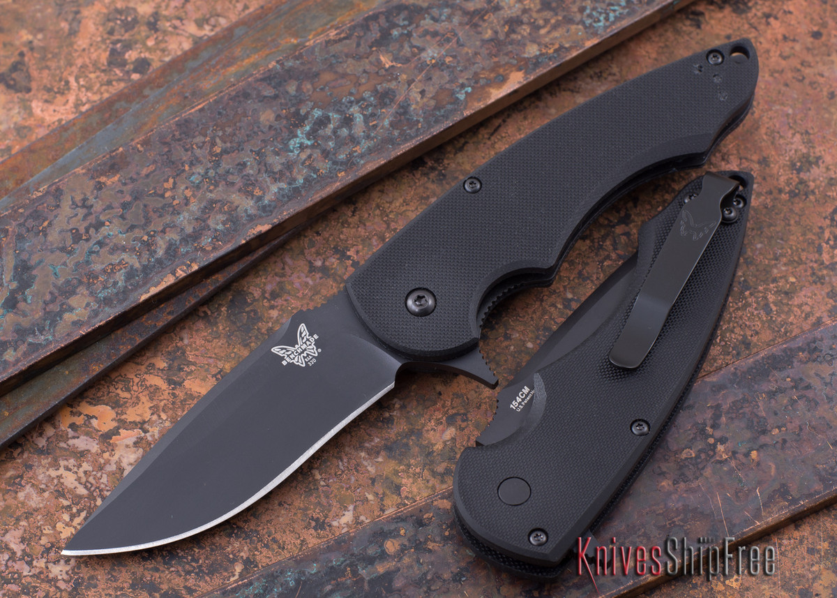 Benchmade Knives: 320BK Precinct Flipper - Black Blade | All Knives ...