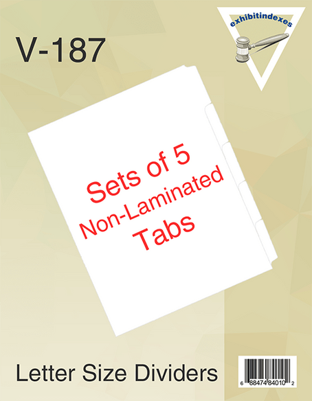 Blank Side 1/5th Cut Tabs Paper Tab - ExhibitIndexes.com