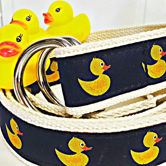 Chatham Ducks branded rubber duck canvas D-Ring preppy belt | Ducks in ...