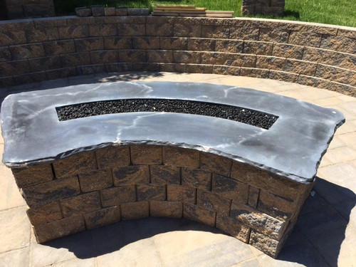 60" Curved Fire Pit Frame (Manual Gas Burner) | Flame Creation