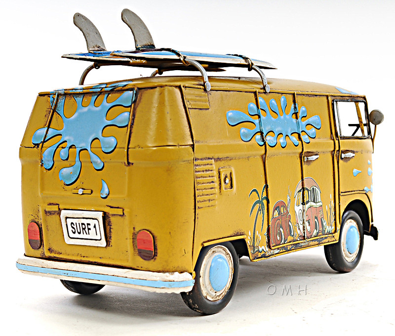 1967 Volkswagen VW Bus Tin Metal Car Model 12" with Surf Boards ...