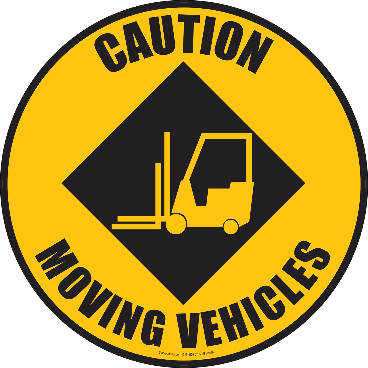 Caution - Moving Vehicle Floor Sign | Stop-Painting.com Caution - Moving Vehicle Floor Sign | Stop-Painting.com