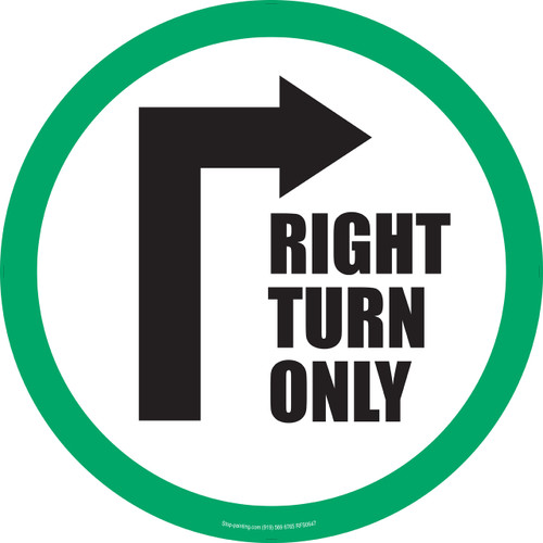 Right Turn Only Floor Sign 17.5" | Stop-Painting.com