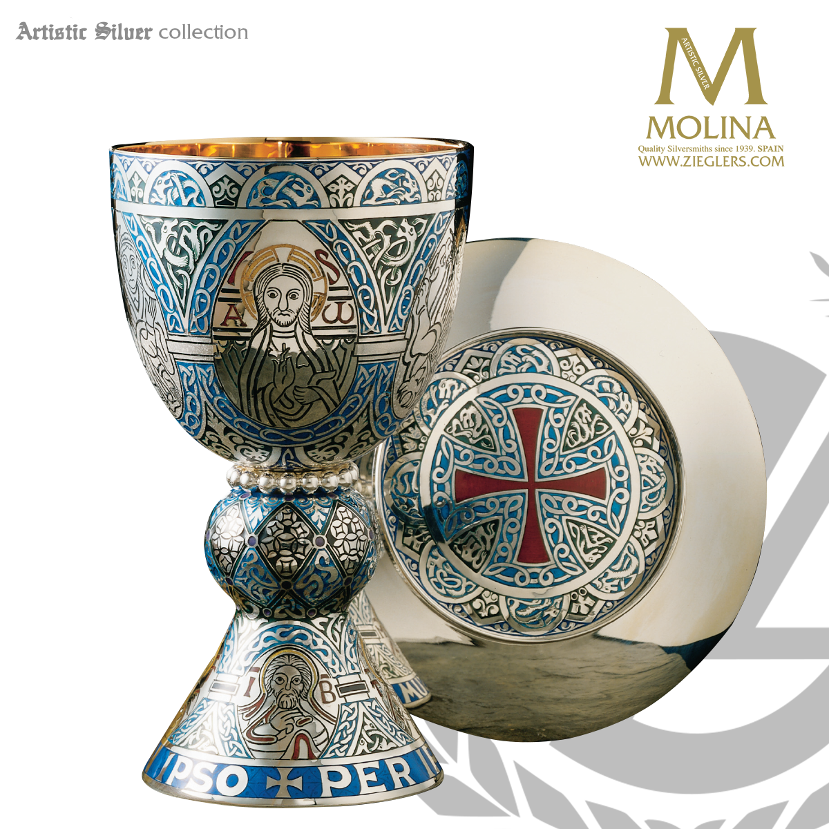 Tassilo Chalice & Paten | 8" x 4-1/2" | Cloisonne On Silver | 20 Oz ...
