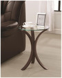 Coaster Vidrio Glass Accent Table in Cappuccino - DealBeds.com