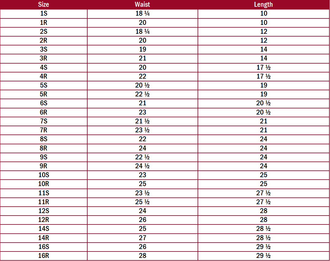 Size Chart