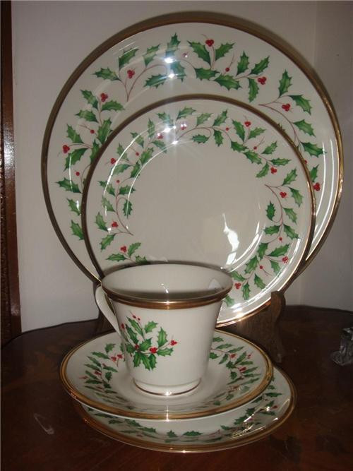 Lenox Holiday Gold 5pc Christmas China Dinnerware Set