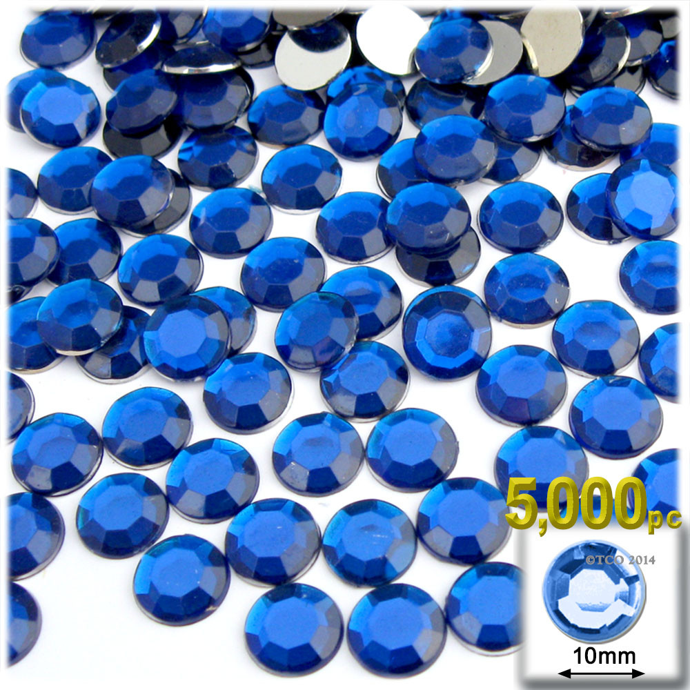 Rhinestones | Flatback | Round | 10mm | 5,000-pc | Royal Blue | Crafts ...