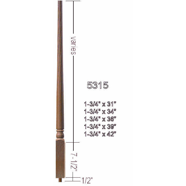 5315 36" Colonial Pin Top Stair Baluster