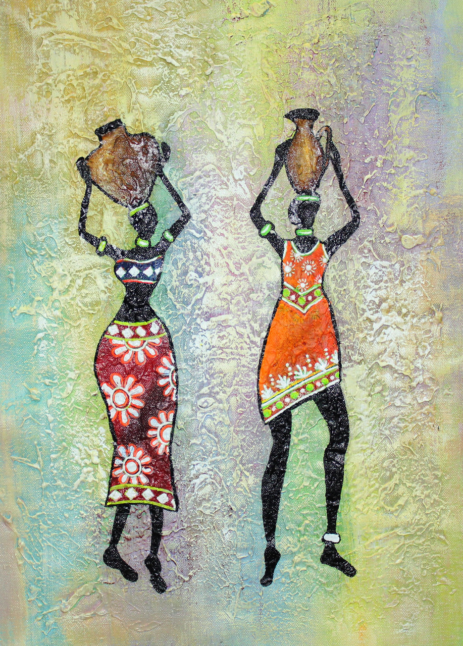 Buy African Art 09 Handmade Painting by Ram Achal. Code:ART_1522_19912 ...