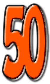 Lifesize Cardboard Cutout of Number 50 (SSCO155) buy cutouts at ...