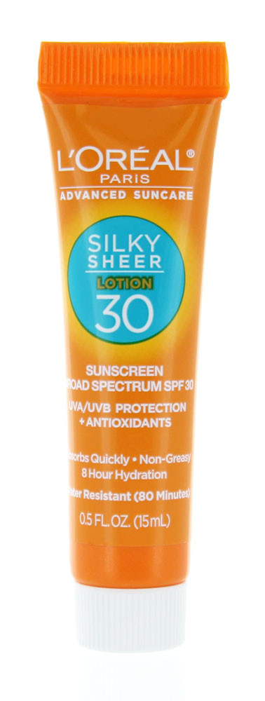 Loreal Advanced Suncare Silky Sheer Lotion SPF 30 Sunscreen 0.5 oz ...